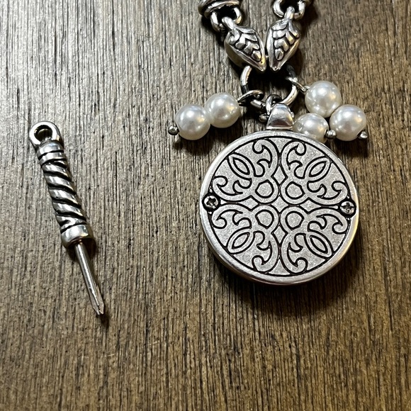 Brighton | Jewelry | Brighton Bracelet With Cross Stitched Heart Pearls ...